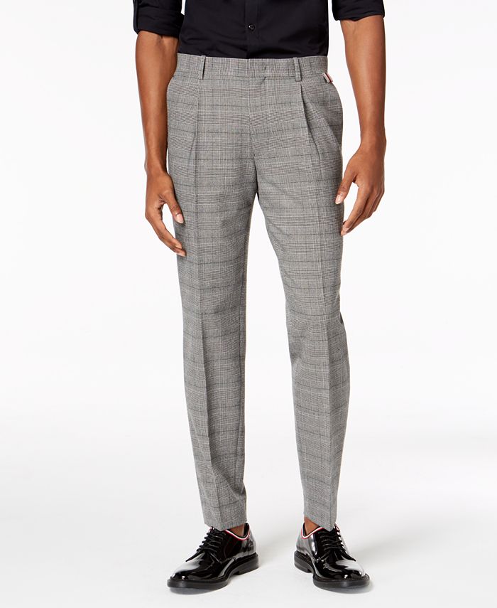 INC International Concepts I.N.C. Men's Slim Tapered-Fit Stretch Plaid ...