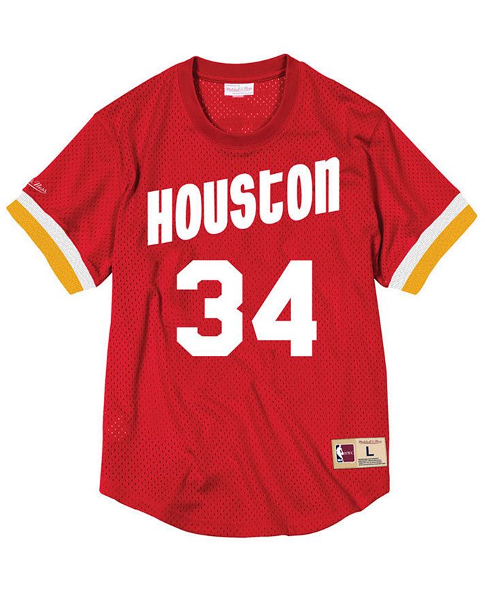 Mitchell & Ness Men's Hakeem Olajuwon Houston Rockets Name and Number ...