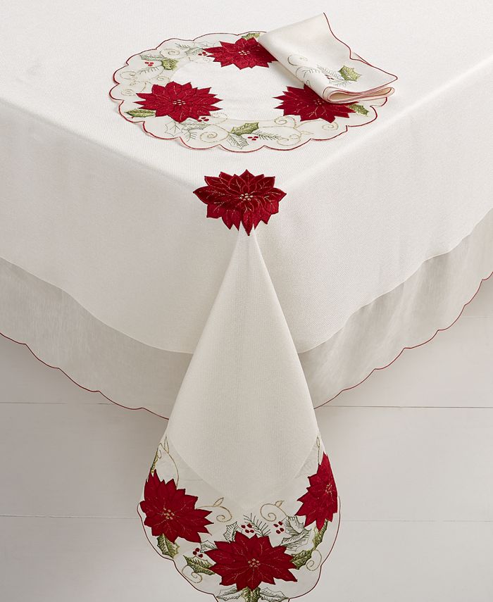 Homewear CLOSEOUT! Holly Tinsel 60" x 140" Tablecloth - Macy's