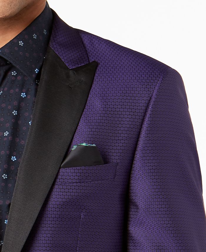 Tallia Men's Big & Tall Slim-Fit Purple Medallion Dinner Jacket - Macy's