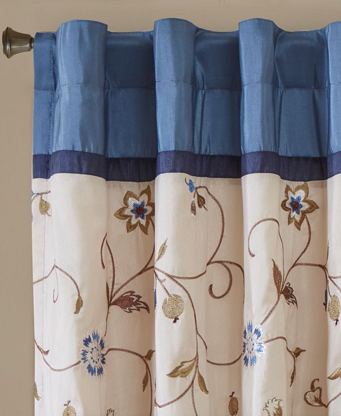 Madison Park Serene Embroidered Curtain Panel - Macy's