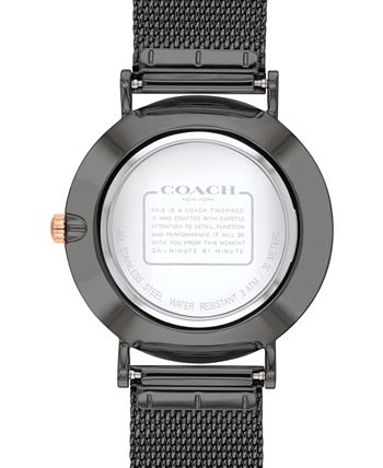 COACH Women's Perry Gray Stainless Steel Mesh Bracelet Watch 36mm - Macy's