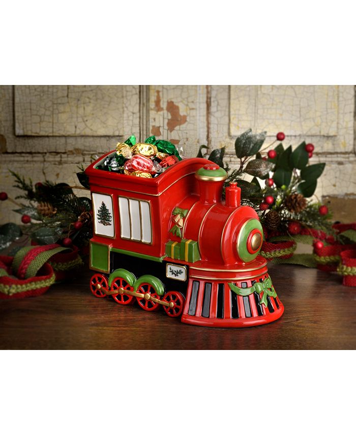Spode Christmas Tree Figural Train Bowl/Vase - Macy's