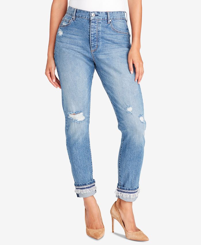 Vintage America Petite Ripped Cuffed Jeans - Macy's