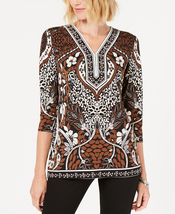 JM Collection Petites JM Collection Petite Printed Tunic, Created for ...