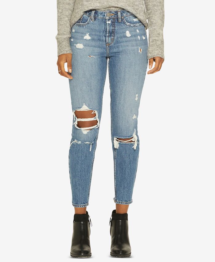 Silver Jeans Co. Ripped Boyfriend Jeans - Macy's
