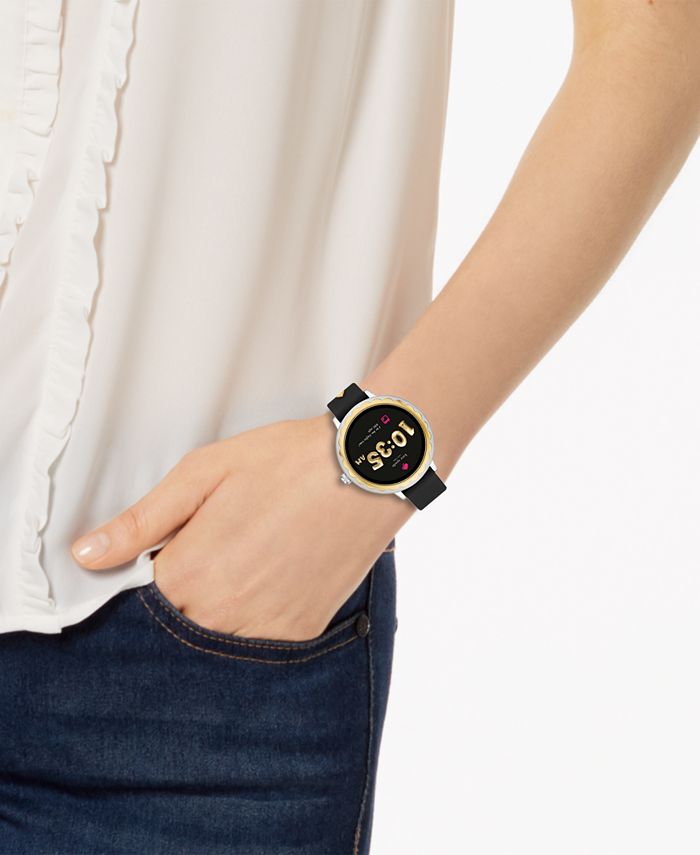 kate spade new york Women's Scallop Black Silicone Strap Touchscreen ...