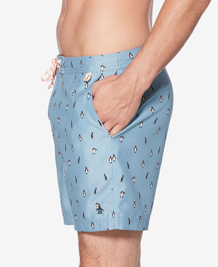 Original Penguin Men's Mini-Penguin Print 6" Swim Trunks - Macy's