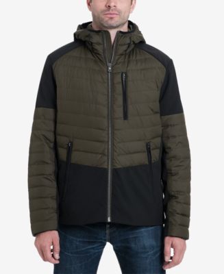 MICHAEL Michael Kors Men's Hector Mixed-Media Down Fill Stretch Jacket ...