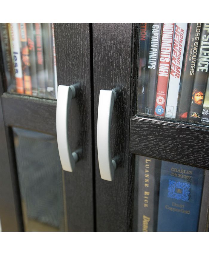 Walker Edison 41" Wood Media Storage Tower Cabinet - Black - Macy's