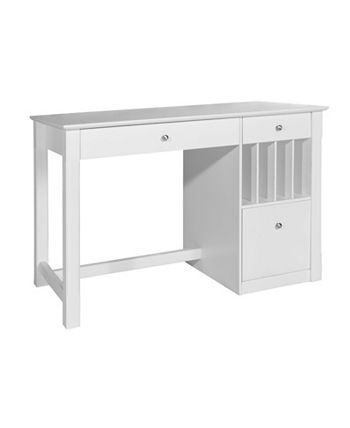 Walker Edison Home Office Deluxe White Wood Storage Computer Desk - Macy's