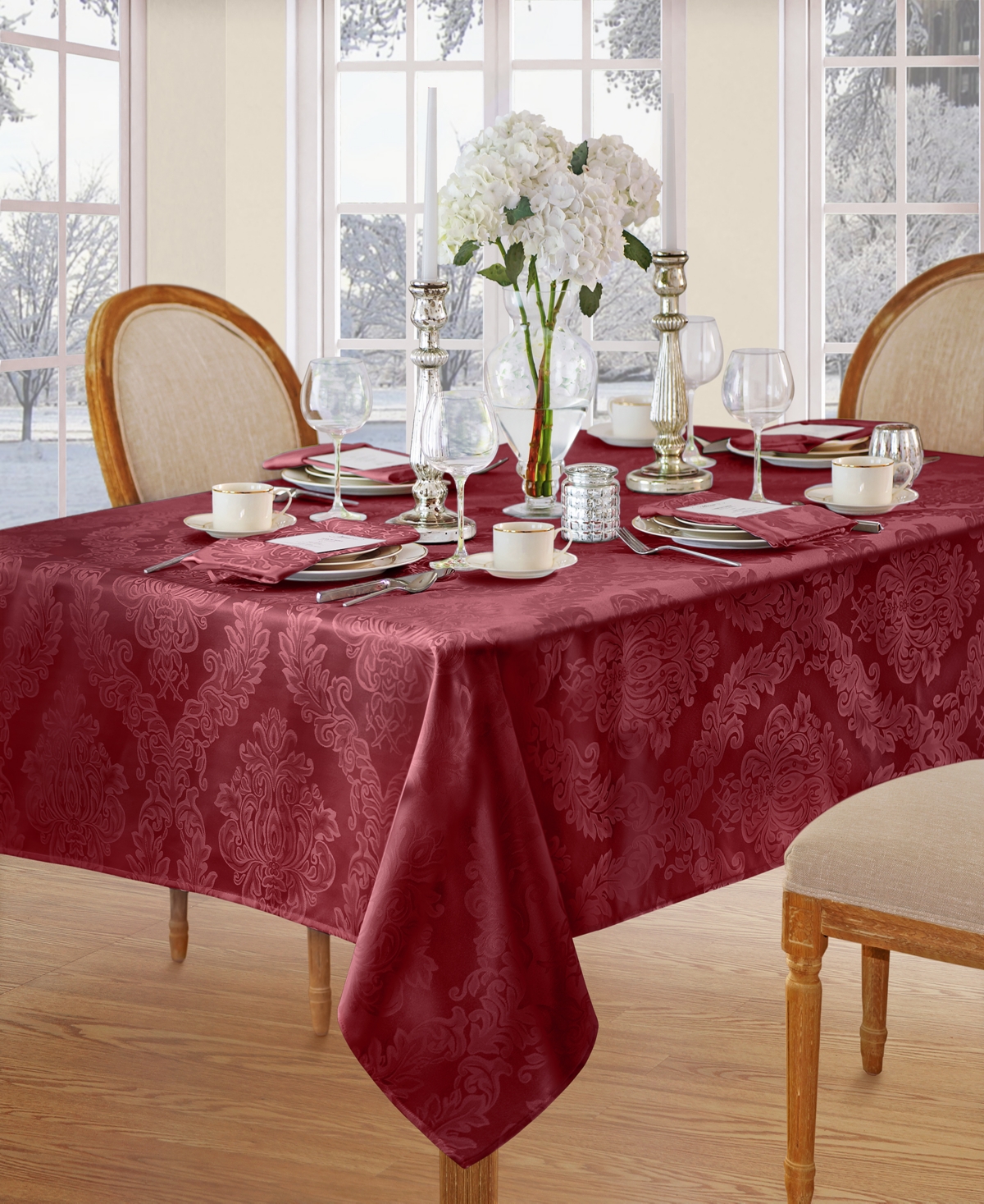 Click here for Elrene Barcelona Damask Tablecloth  52 x 70 - Burg... prices