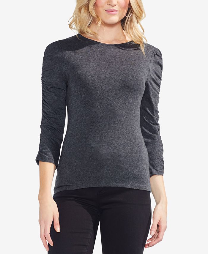 Vince Camuto Ruched-Sleeve Top - Macy's