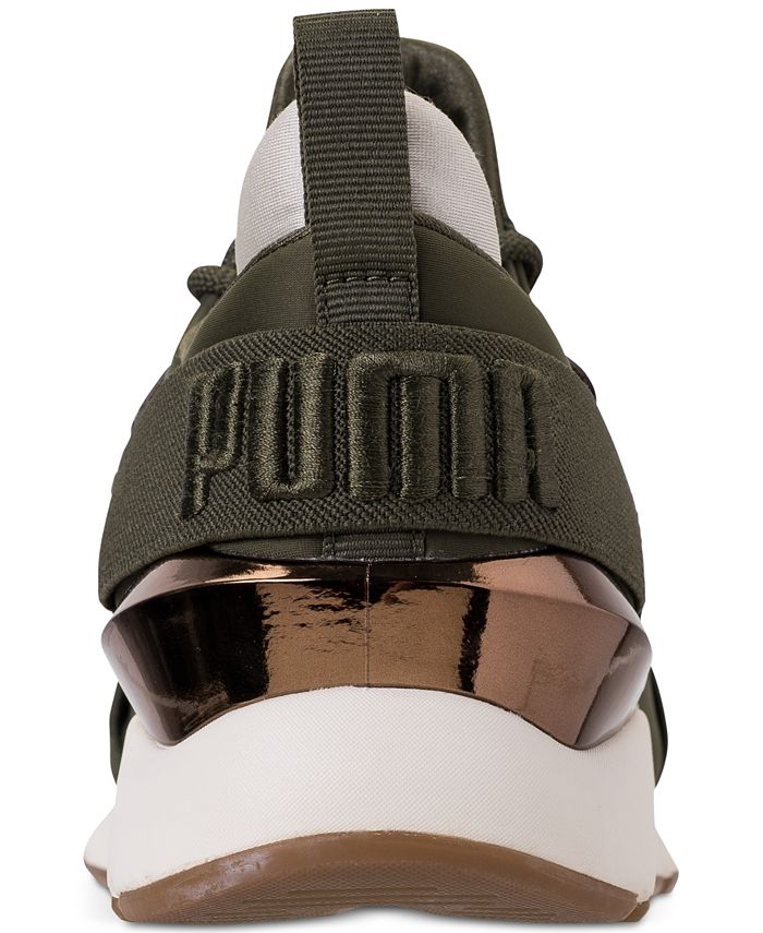 Puma Women's Muse Metallic Casual Sneakers from Finish Line - Macy's