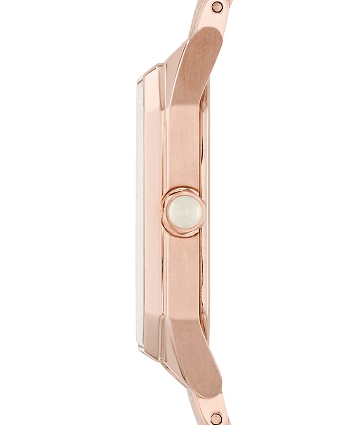 Emporio Armani Women's Rose Gold-Tone Stainless Steel Bracelet Watch ...