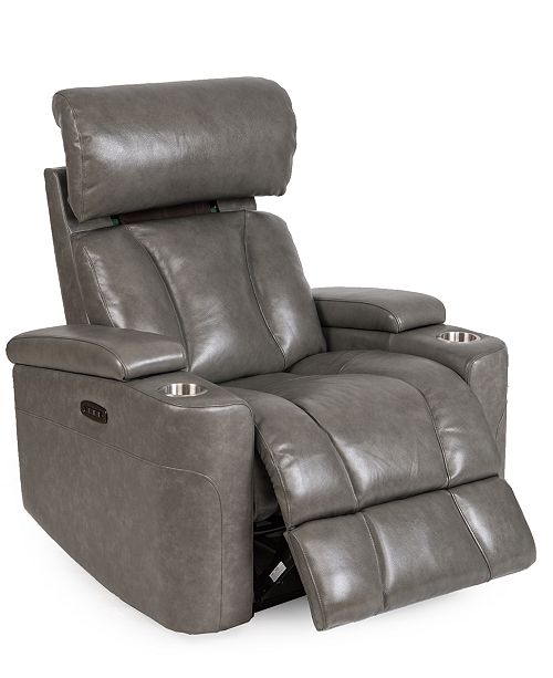 Furniture Helston Leather Triple Power Recliner & Reviews - Recliners ...