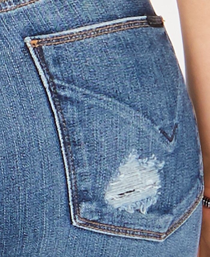 Hudson Jeans Barbara Asymmetrical-Hem Skinny Jeans - Macy's
