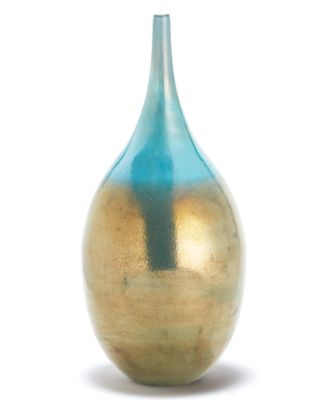 Small Teardrop Golden Turquoise Sunset Vase - Macy's