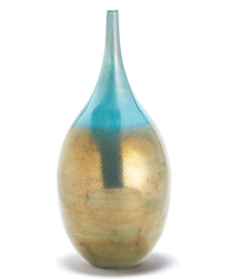 Small Teardrop Golden Turquoise Sunset Vase - Macy's