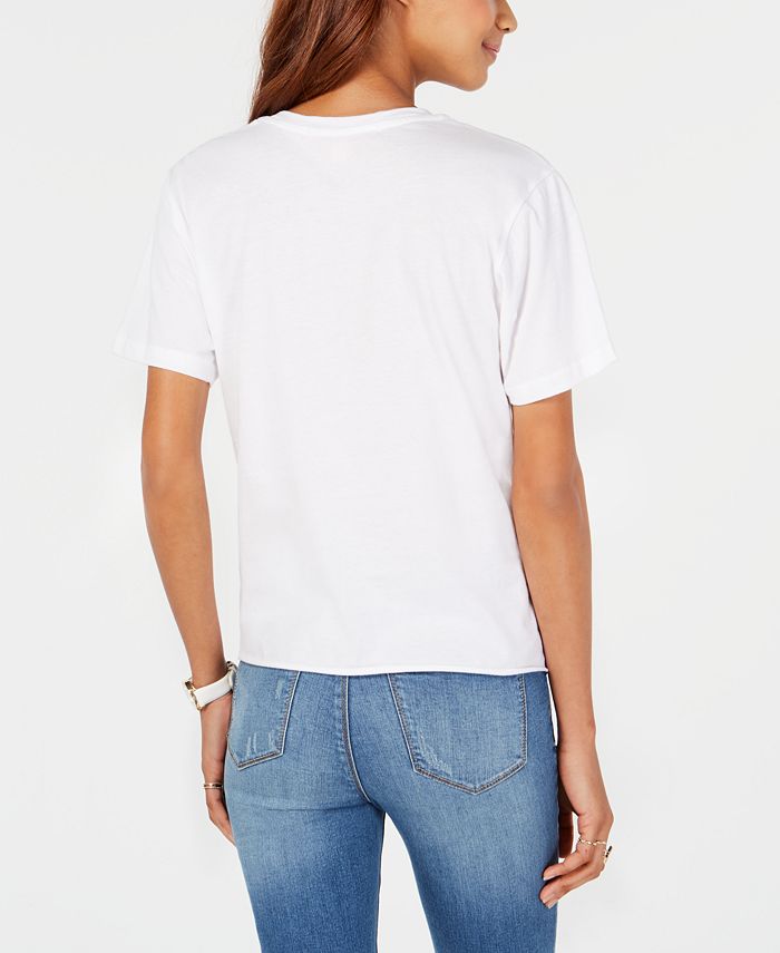 Rebellious One Juniors' Maybe Baby Tie-Front Graphic T-Shirt - Macy's