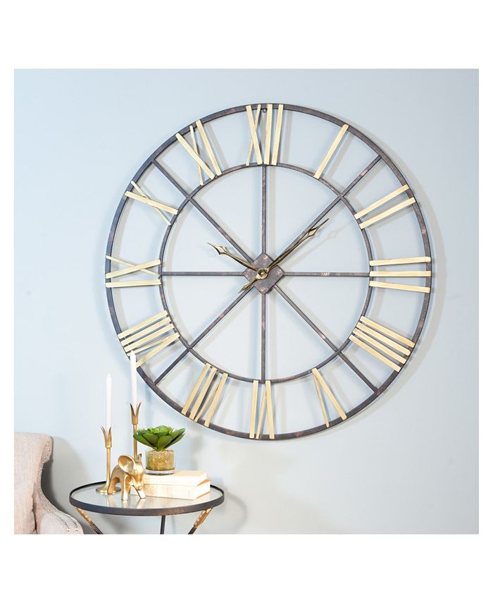 Aspire Home Accents Baldwin Oversized 48" Metal Wall Clock - Macy's