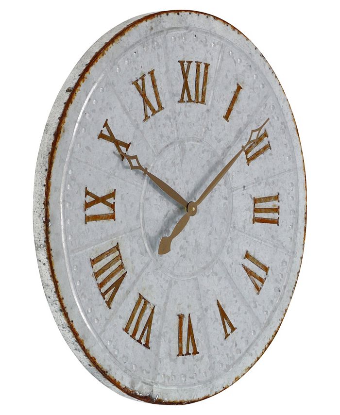 Aspire Home Accents Lambert Galvanized Metal Wall Clock - Macy's