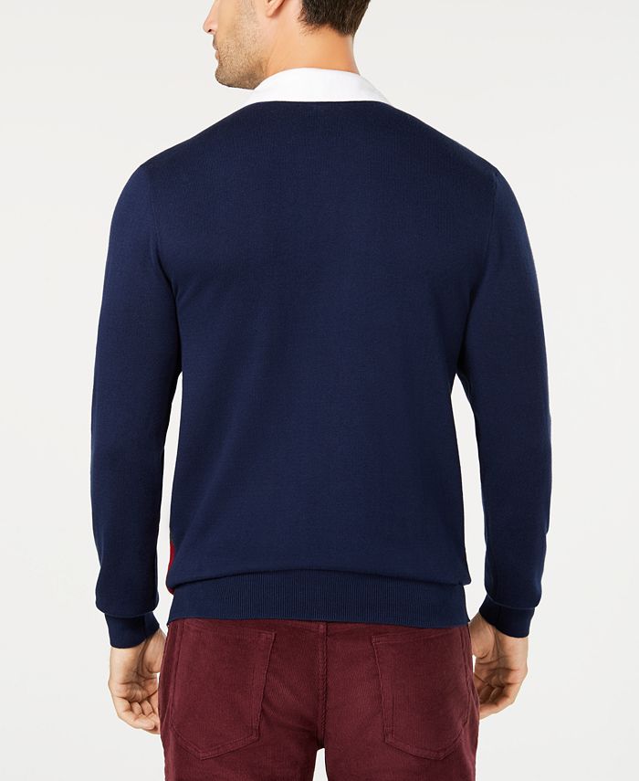 Club Room Men's Striped Rugby Sweater, Created for Macy's - Macy's