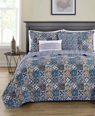 VCNY Home Azau Reversible 5-Pc. Queen Quilt Set - Macy's
