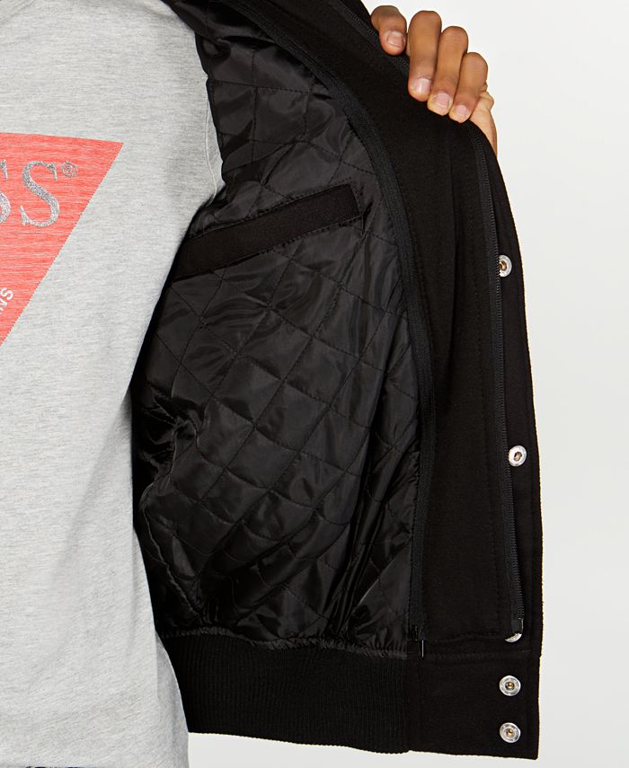 GUESS Men's Hooded Varsity Jacket - Macy's