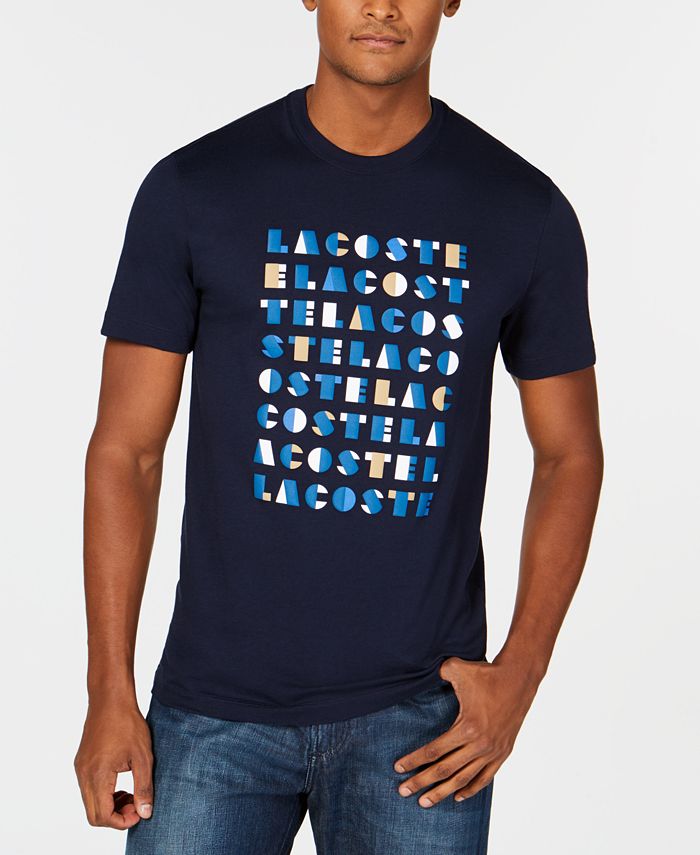 Lacoste Men's 3D Flocked Graphic Letter T-Shirt - Macy's