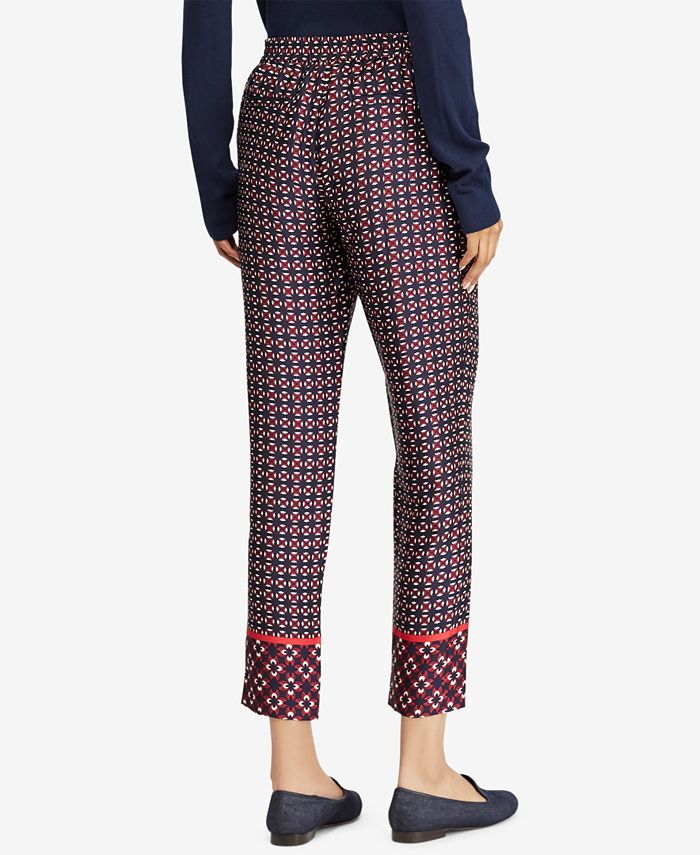 Lauren Ralph Lauren Geometric-Print Twill Pants - Macy's