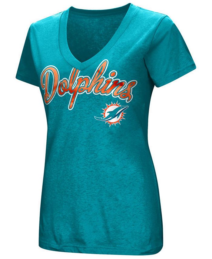 G-III Sports Women's Miami Dolphins Tailspin Script Foil T-Shirt - Macy's