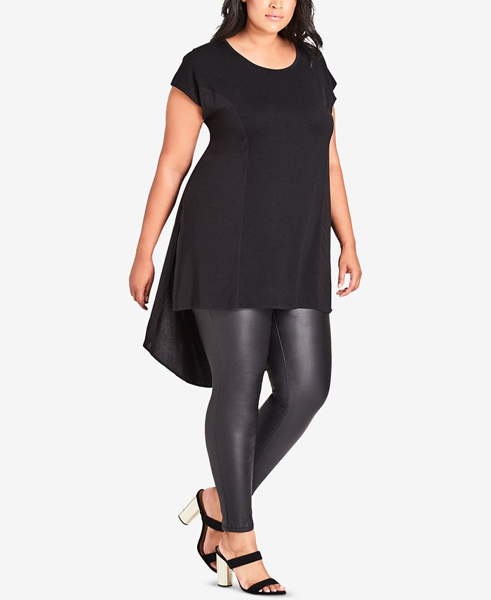 City Chic Trendy Plus Size High-Low Top - Macy's