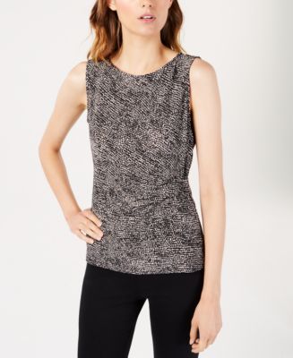 Anne Klein Printed Shell - Macy's