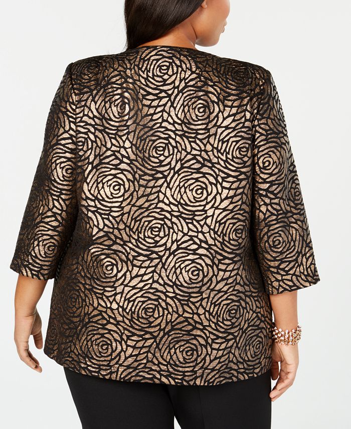 Alex Evenings Plus Size Metallic Jacket & Top Set - Macy's