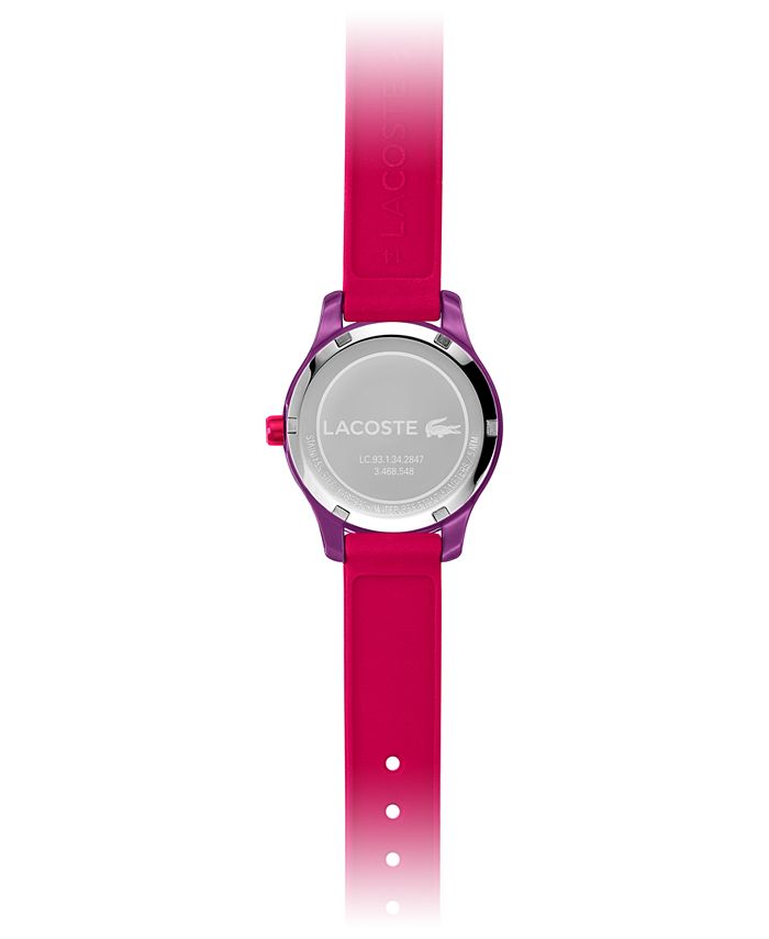 Lacoste Kids 12.12 Pink Silicone Strap Watch 32mm - Macy's