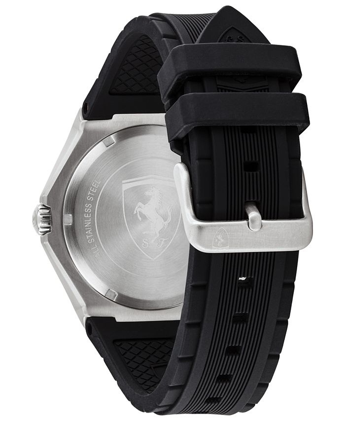Ferrari Men's Aspire Black Silicone Strap Watch 42mm Gift Set - Macy's