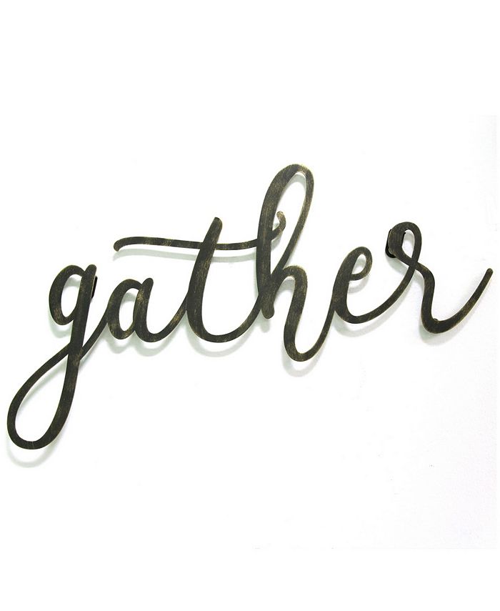 Stratton Home Décor Stratton Home Decor Black "gather" Script Wall ...