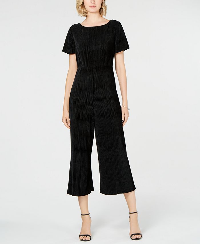 French Connection Lace-Back Cropped Jumpsuit - Macy's