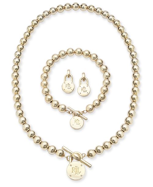 Lauren Ralph Lauren Beaded Logo Lock Jewelry Collection & Reviews ...