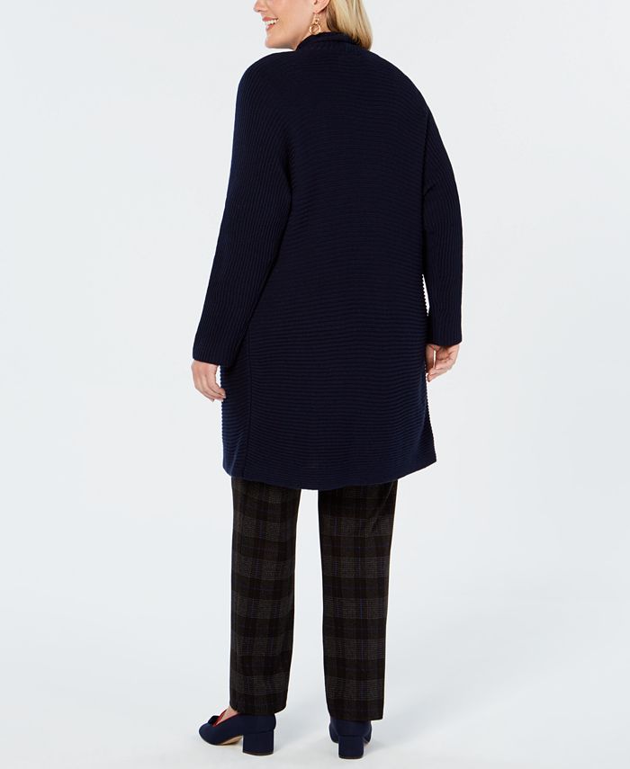 Charter Club Plus Size Ribbed Cardigan Sweater, Created for Macy's - Macy's