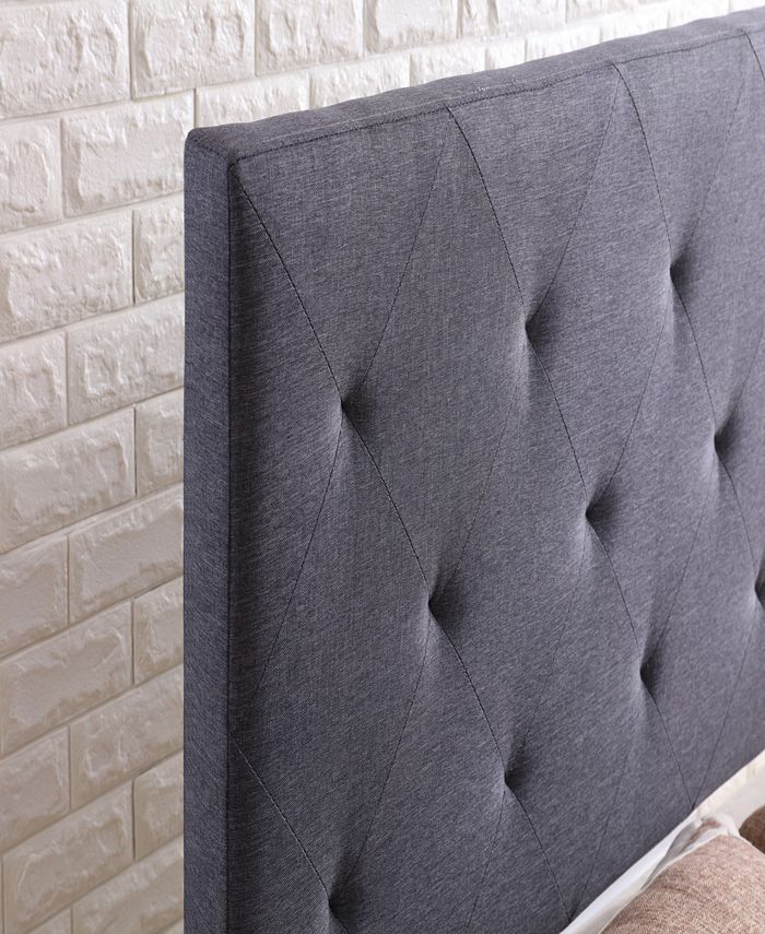 Hodedah Full-Size Upholstered Tufted Rectangular Headboard in Grey - Macy's