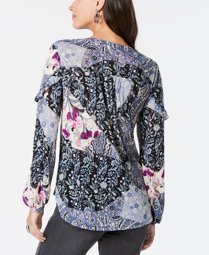 Style & Co Printed Prairie Top, Created for Macy's - Macy's