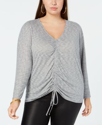 Soprano Trendy Plus Size Cinched-Front Top - Macy's