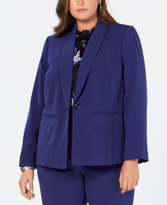 Nine West Plus Size Shawl-Collar Blazer - Macy's