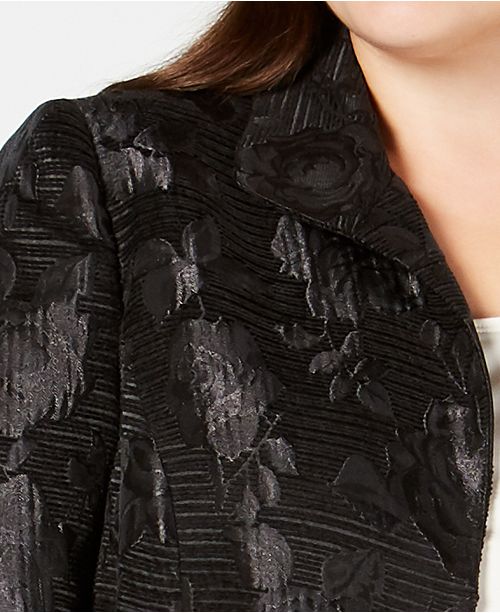 Kasper Plus Size Floral-Jacquard Suit Jacket - Jackets - Women - Macy's Kasper Plus Size Floral-Jacquard Suit Jacket - Jackets - Women - Macy's