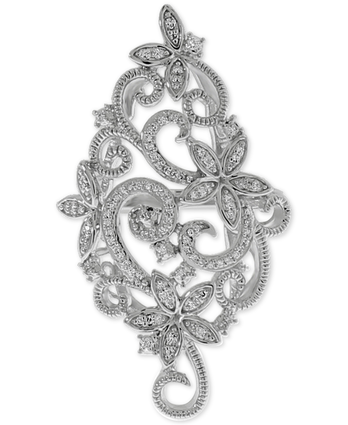 Click here for Diamond Openwork Vintage-Look Swirl Ring (1/6 ct.... prices