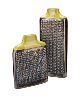 Lawn Green Dotted Relief Rectangular Vases- Set of 2 - Macy's