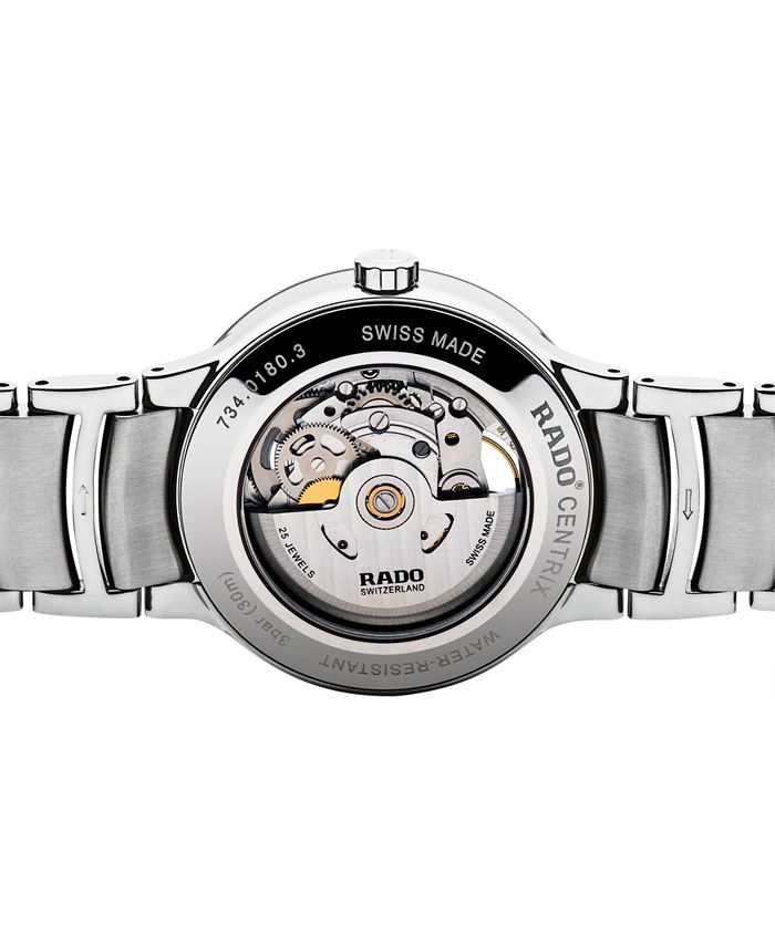 Rado Men's Swiss Centrix Automatic Skeleton Stainless Steel Bracelet ...