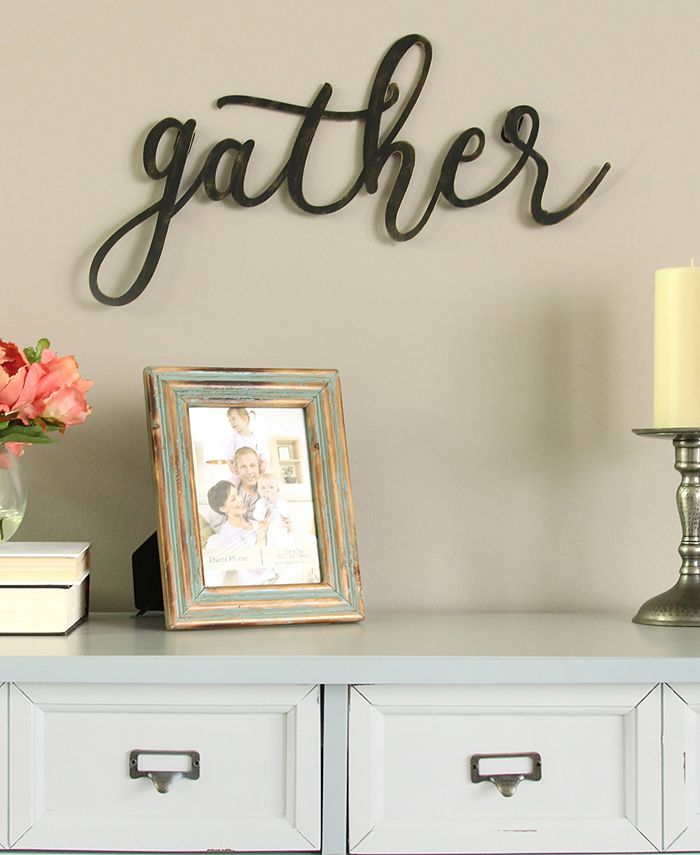 Stratton Home Décor Stratton Home Decor Black "gather" Script Wall ...
